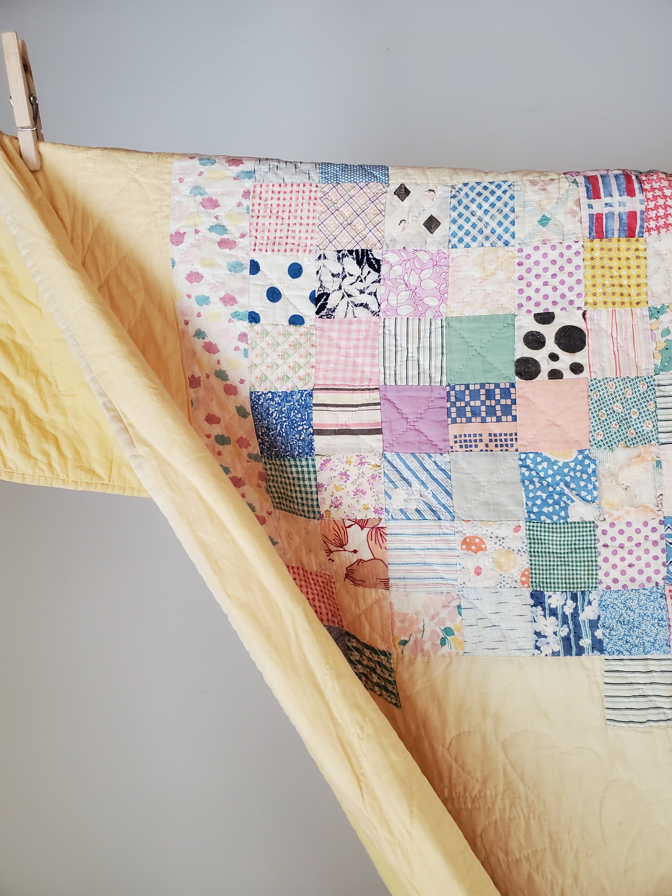 Vintage Yellow Triple Irish Chain Quilt, ca 1939 – Caravan Quilts