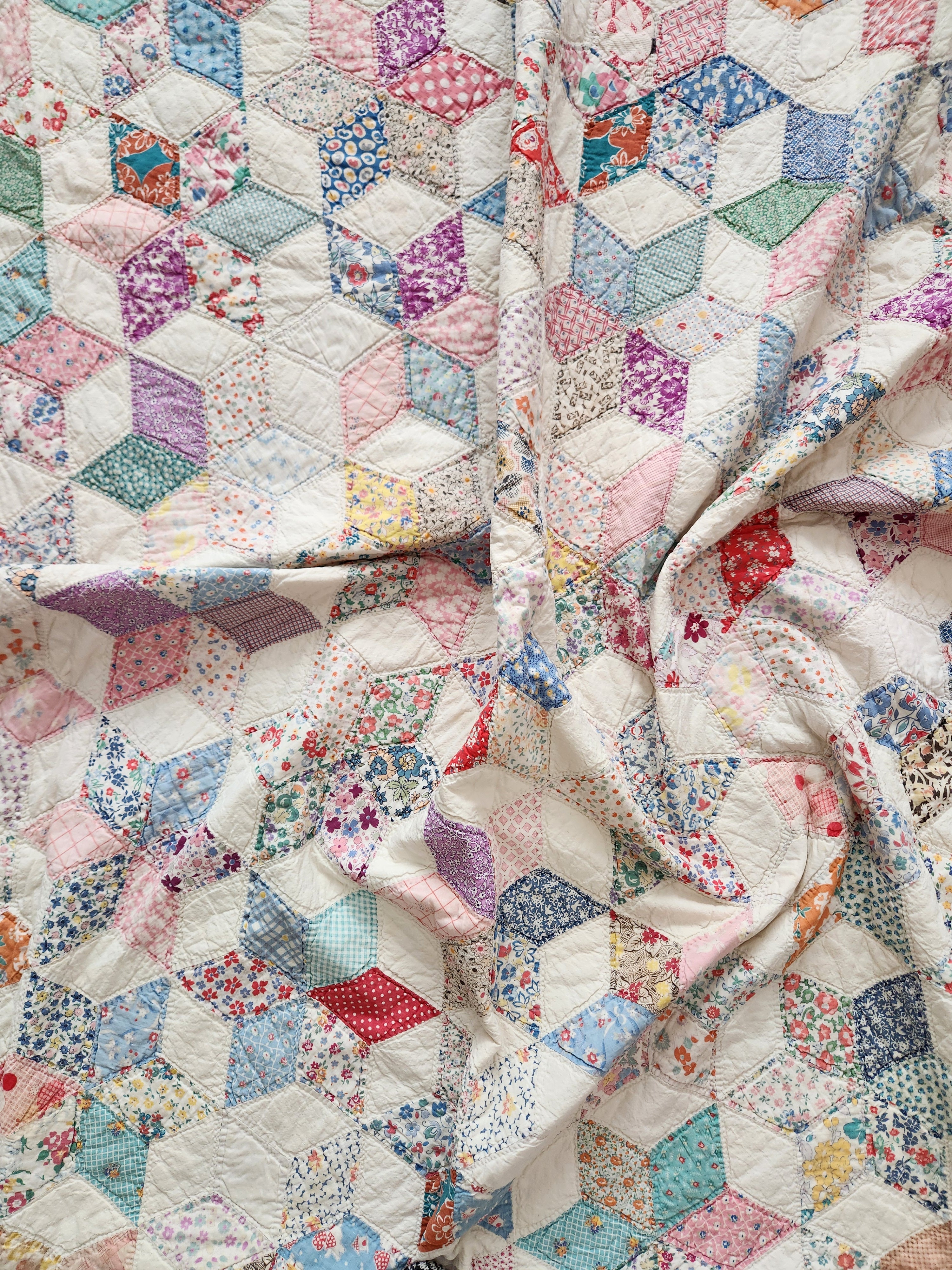 Stunning Feed Sack Star Quilt c1930 – Caravan Quilts